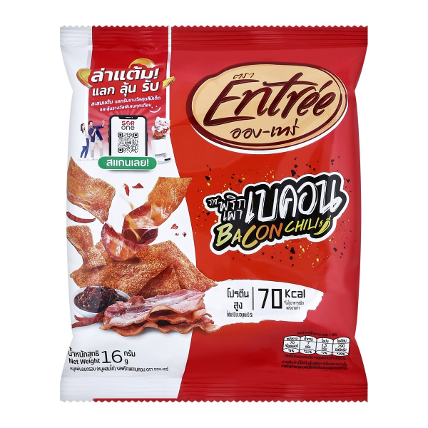 หมูแผ่นอบกรอบ รสน้ำพริกเผา 16g – 🇬🇧 Delifresh UK